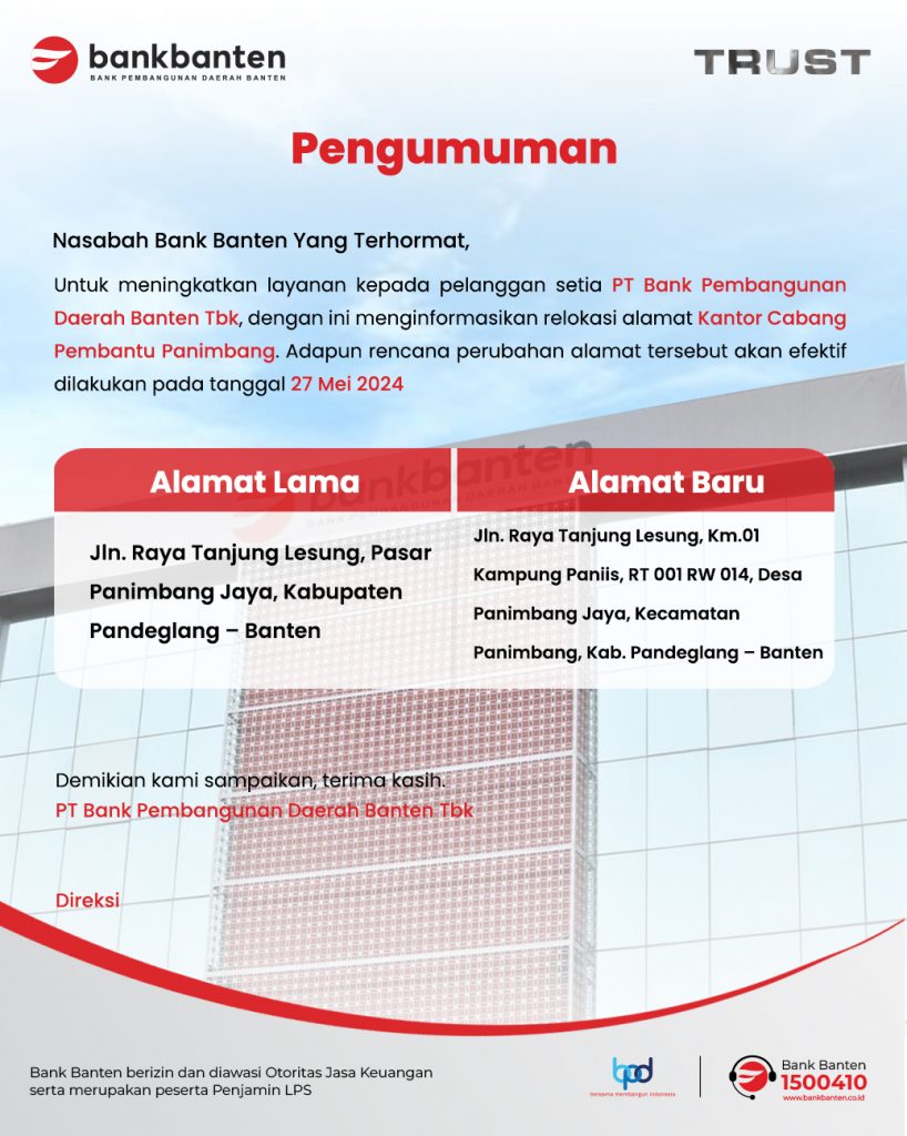 Bank Banten | Bank Pembangunan Daerah Banten | BPD Banten